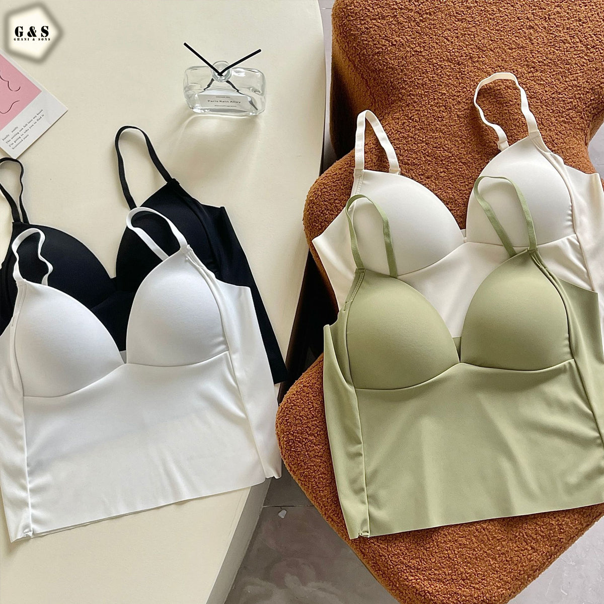 Pack Of 3 Seamless Padded High Quality Tops – Ghanisfit